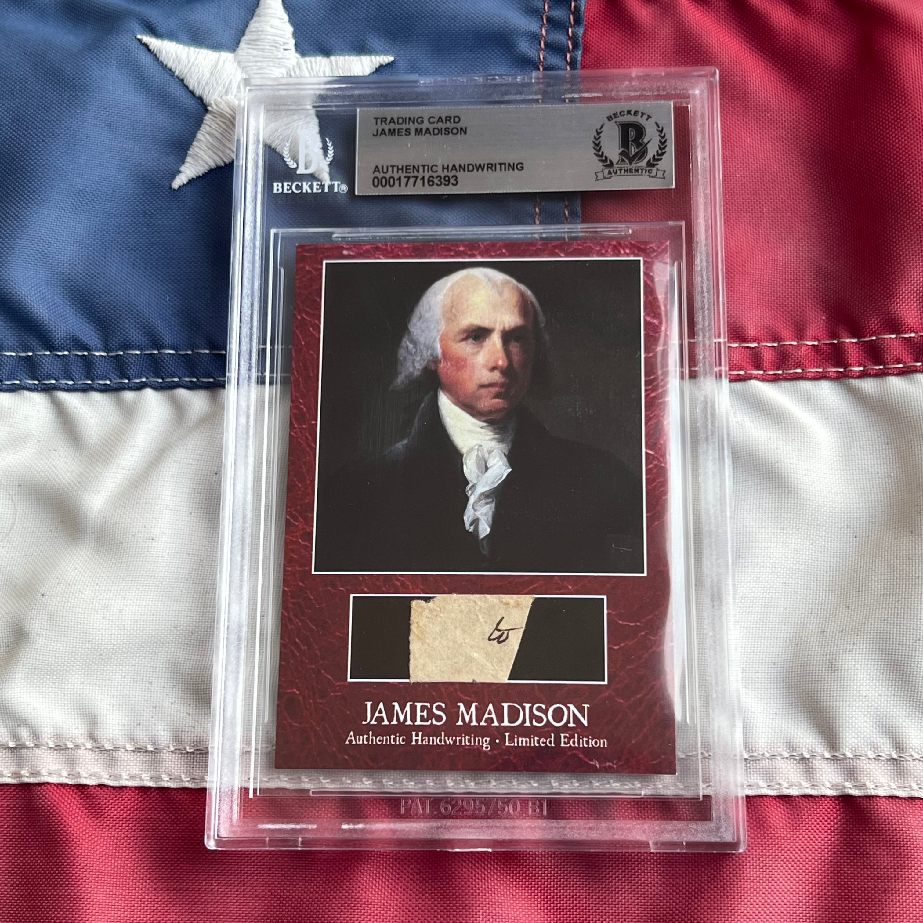 James Madison Beckett Encapsulated Handwriting Removed from an Autogra ...